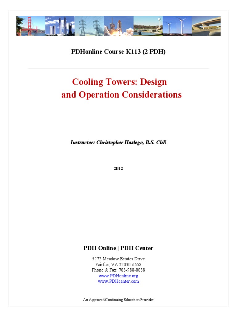 Cooling Towers Design and Operation Considerations | PDF | Enthalpy | Heat