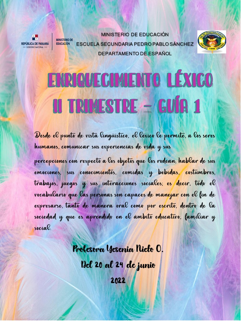 Guía 1 - Enriquecimiento Léxico | PDF | Palabra | Léxico