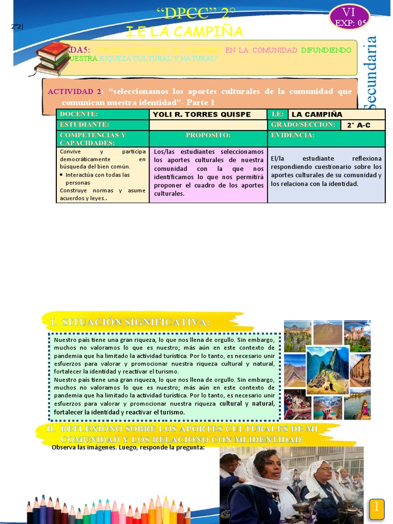 2° DPCC Ficha de Act. 2 Exp 5 | PDF | Folklore
