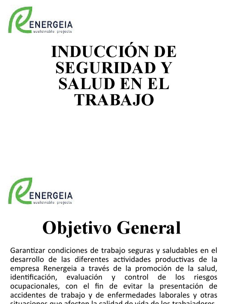 Diapositivas Induccion de Seguridad Industrial | PDF | Riesgo | Seguridad y salud ocupacional