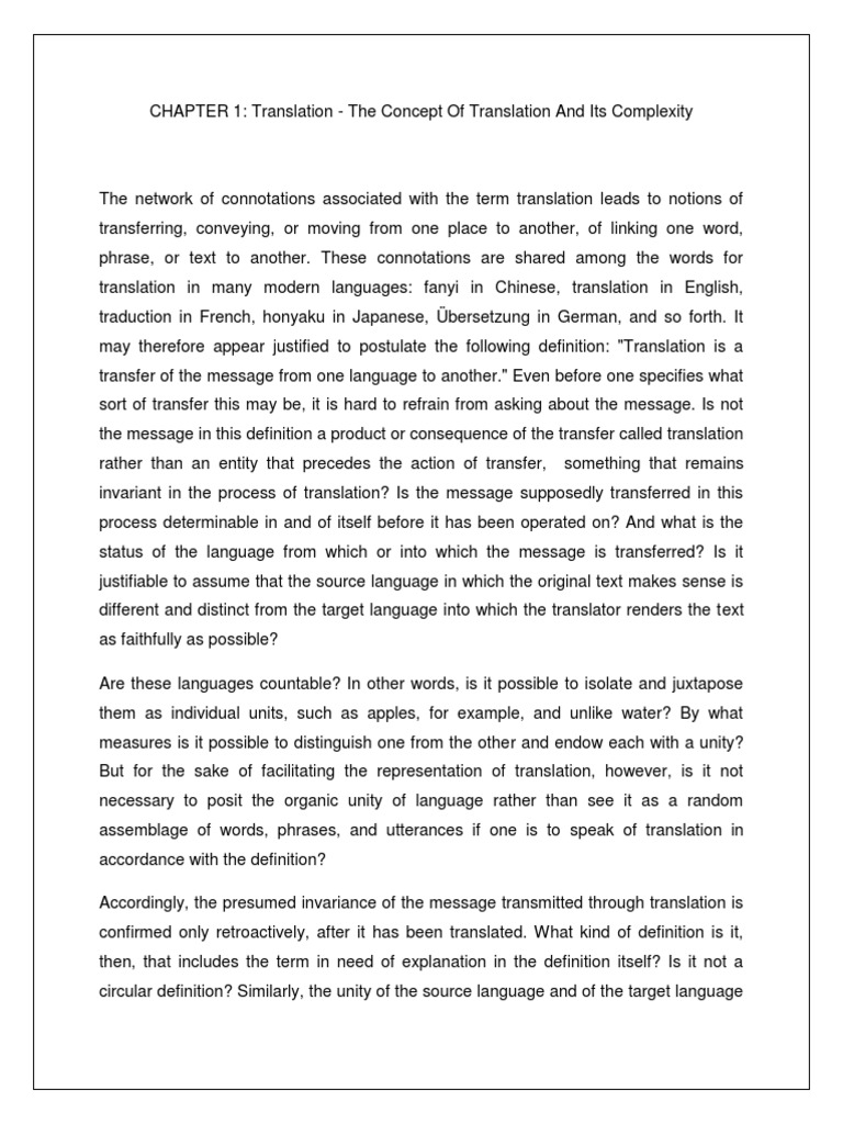 Understanding Translation's Complexity | PDF | Translations | Definition