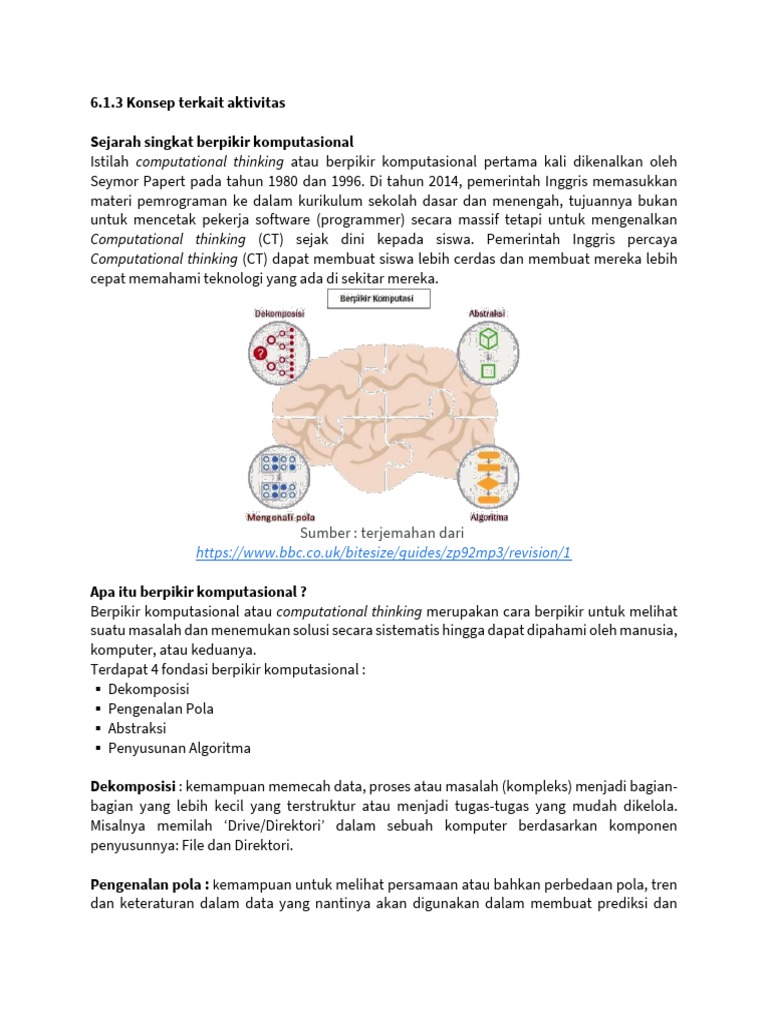 Referensi Materi - Ayo Mulai Mengenal Berpikir Komputasional | PDF