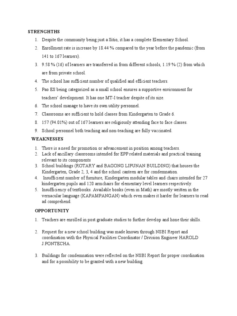 Addressing the Strengths, Weaknesses, Opportunities, and Threats of Pao ...