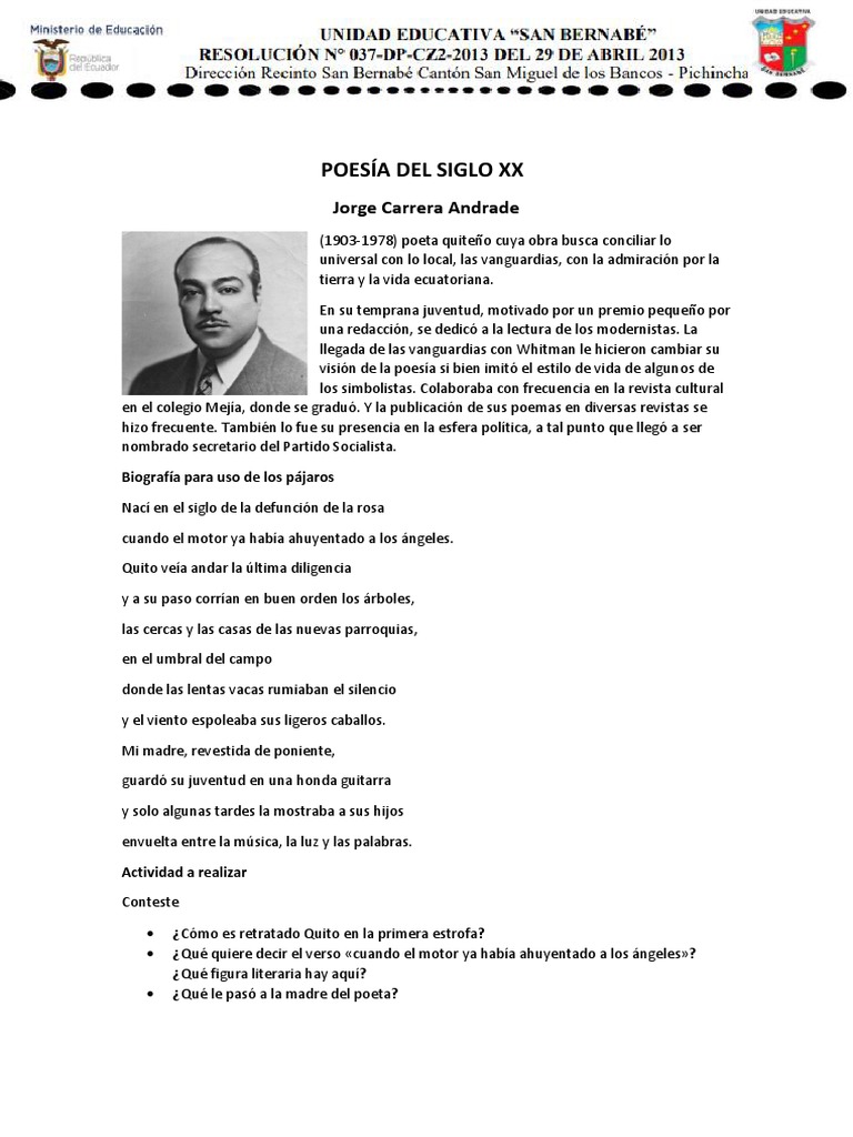 Literatura Poesía Siglo XX | PDF | Poesía