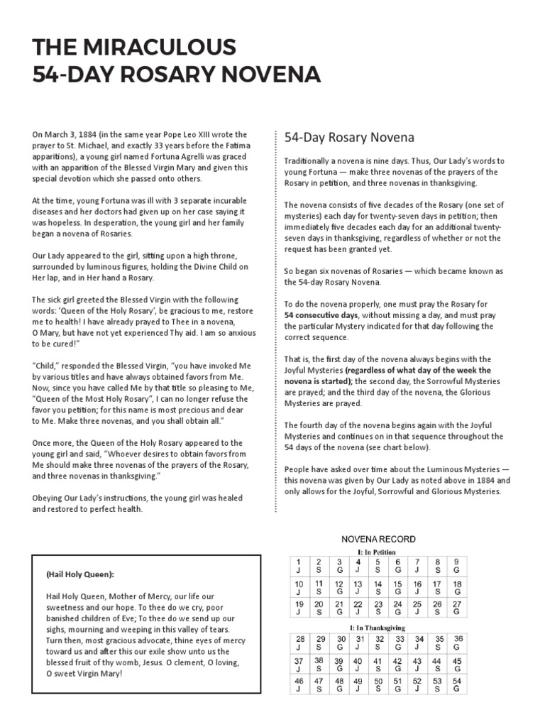 54-Days-Novena Rosary English | PDF | Rosary | Catholic Liturgy