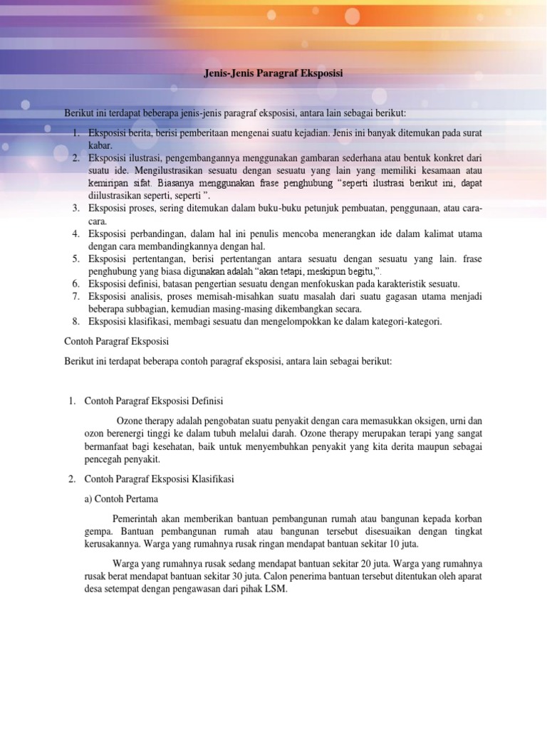 Jenis - Jenis Teks Eksposisi KELAS VII | PDF