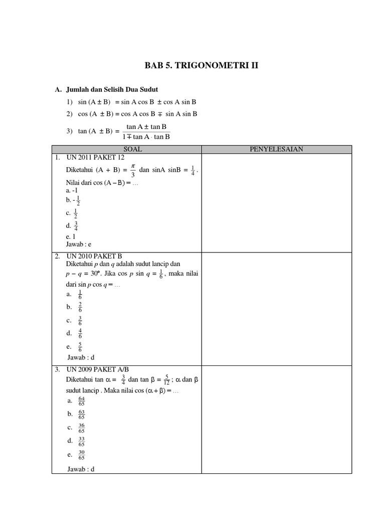 Bab 5 Trigonometri II | PDF