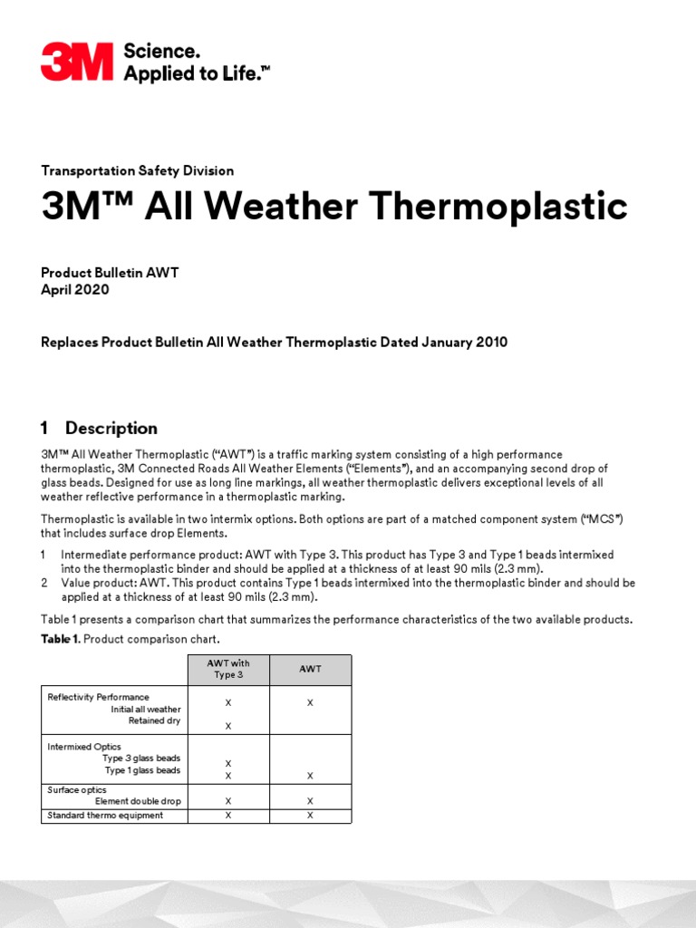 3M™ All Weather Thermoplastic: 1 Description | PDF | Legal Liability ...