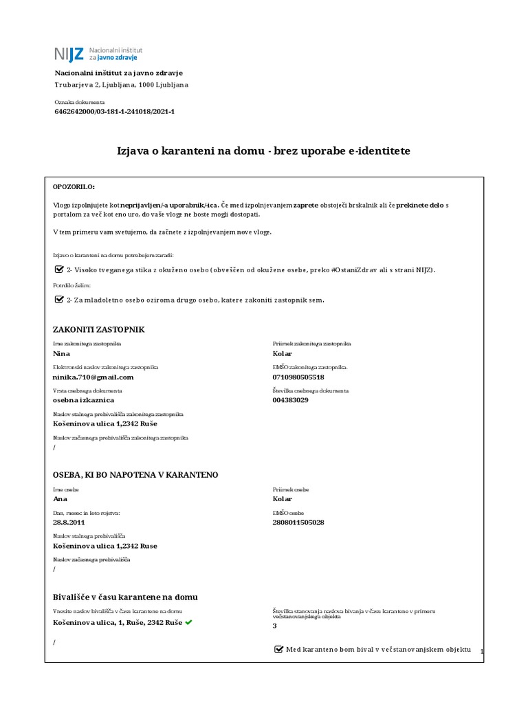 Obrazec 6462642000 03-181-1-241018 2021 | PDF