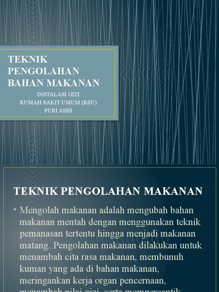 Teknik Pengolahan Bahan Makanan | PDF | Memasak, Makanan, & Anggur