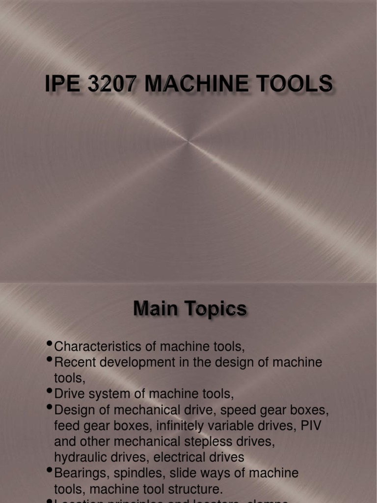 8. Introduction Machine Tools | PDF | Machine Tool | Machining
