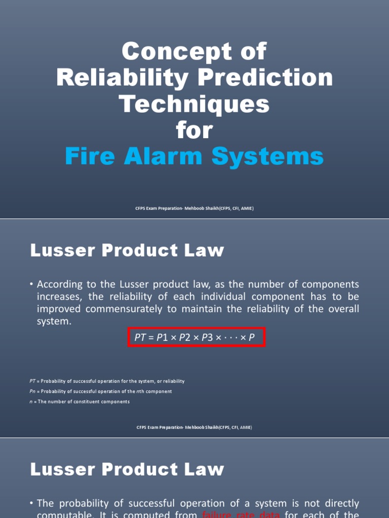 Concepts of Reliability Prediction Techniques For Fire Alarm Systems | PDF | Reliability ...