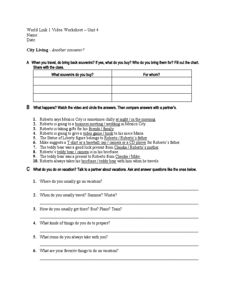 Wl3e Level01 U04 CL Video Worksheet | PDF