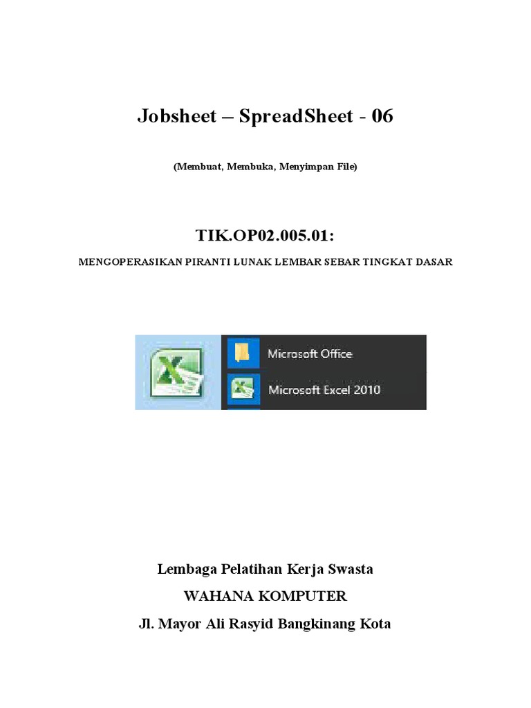 3.2. Jobsheet Excel | PDF | Komputer