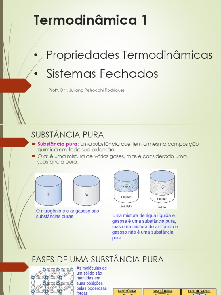 Propriedades Termodinmicas | PDF | Gases | Temperatura