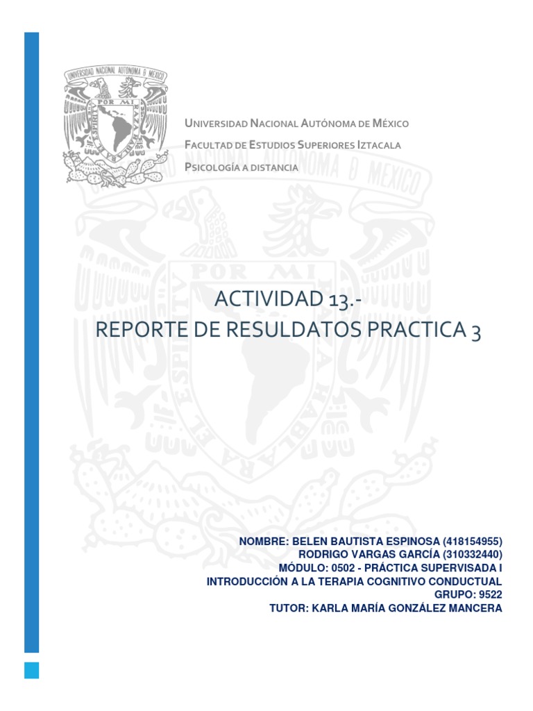 Act13 502 | PDF | Terapia cognitiva | Psicoterapia