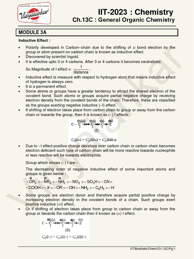 IIT 23 Chem CH 13 GOC Module 3 1638795050611 | PDF | Chemical Reactions | Chemical Bond