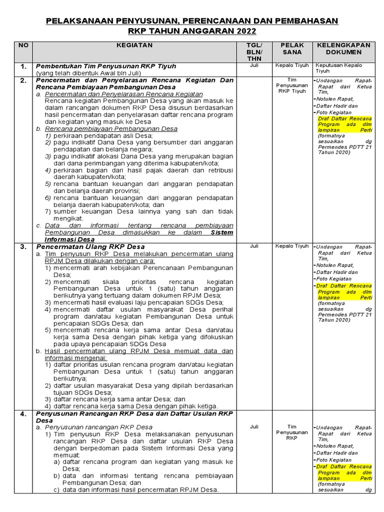 Perencanaan Penyusunan Dan Pembahasan RKP T.A 2023 | PDF