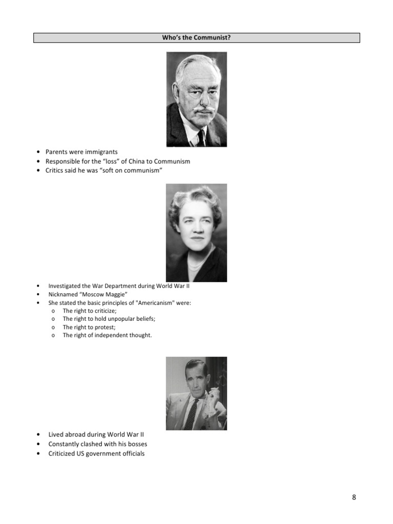 Red Scare Activity | PDF | Communism | The United States