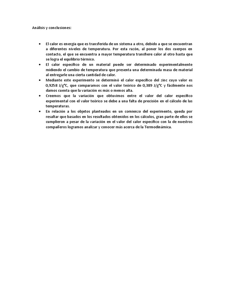 Conclusiones y Analisis Informe 1 | PDF