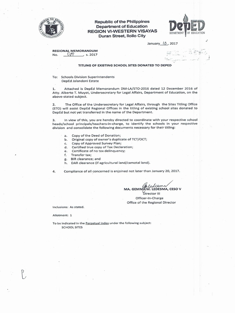 DepEd Memo DM-LA - STO-2016 | PDF