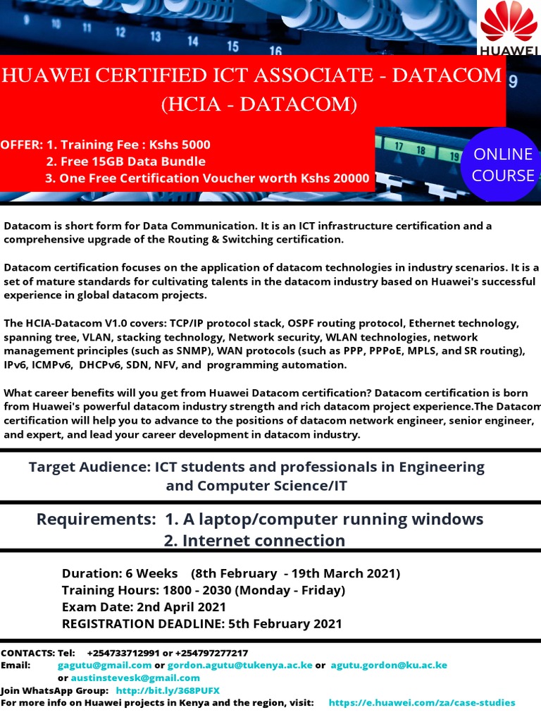 Huawei Certified Ict Associate - Datacom (Hcia - Datacom) : Online Course | PDF | Computers ...