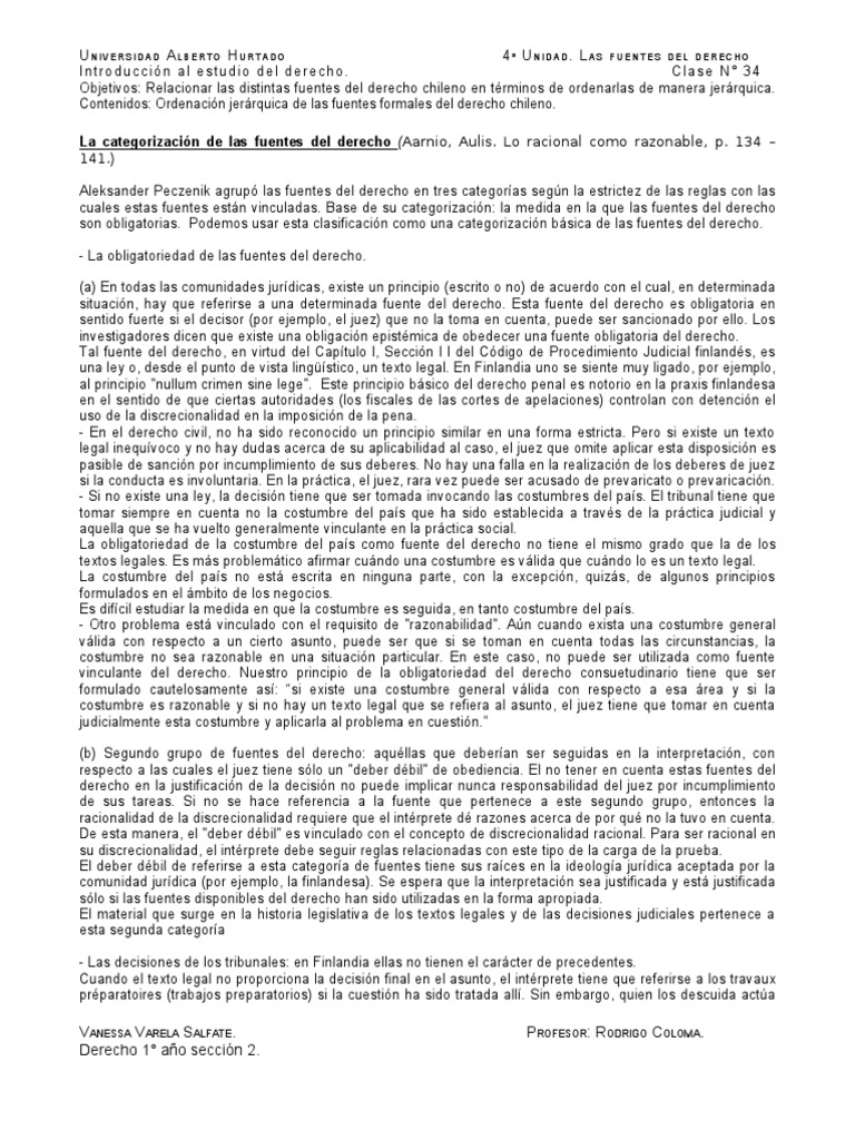 Clase 34. Lo Racional Como Razonable Aarnio, Aulis. | PDF | Fuentes del ...