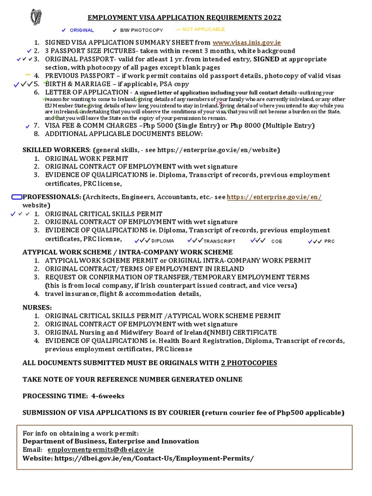 Req's Employment Visa Info Jan 2022 | PDF | Travel Visa | Courier