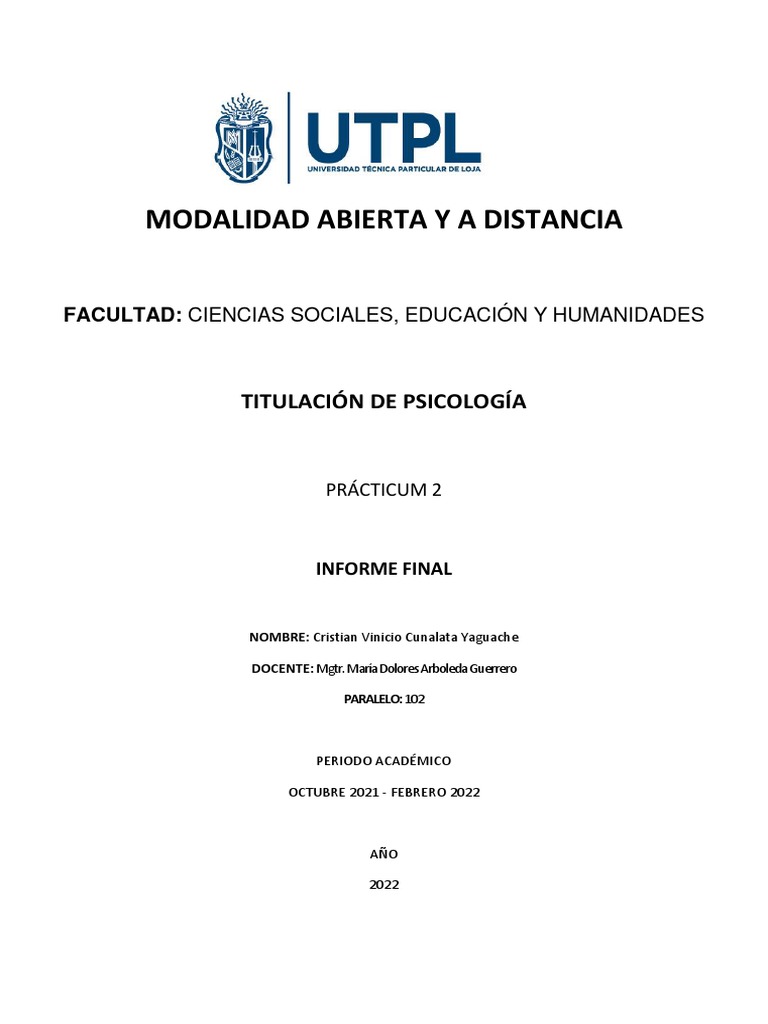 CC Informe Final Practicum 2 | PDF | Educación de la primera infancia | Evaluación