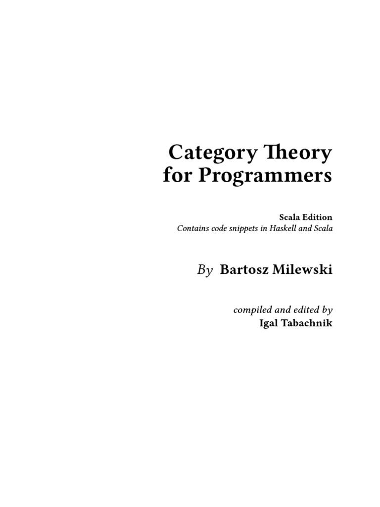 Category Theory For Programmers Scala Pdf Mathematical Concepts Computer Programming 5827