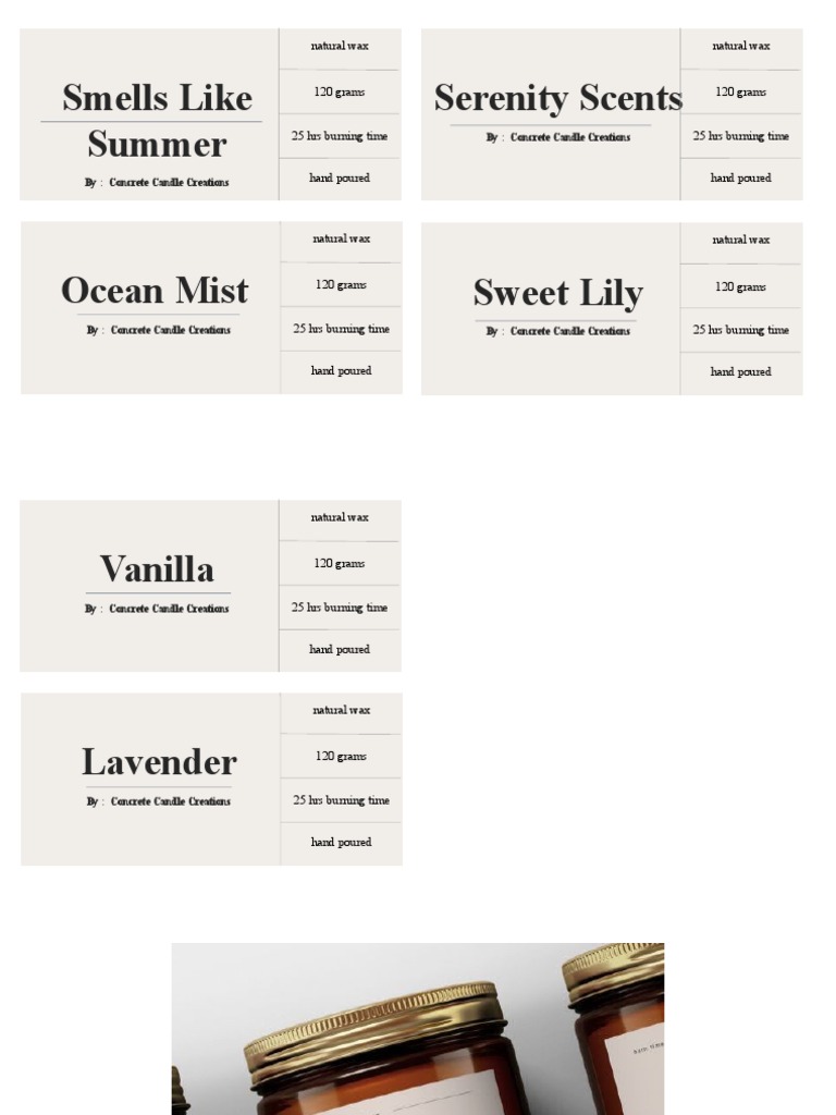 Smells Like Summer Sweet Lily Serenity Scents | PDF | Candle | Fires