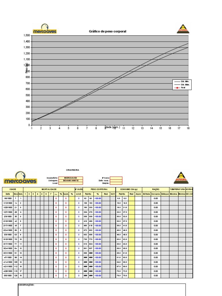 Controle de Produção Bovans White | PDF | Aves