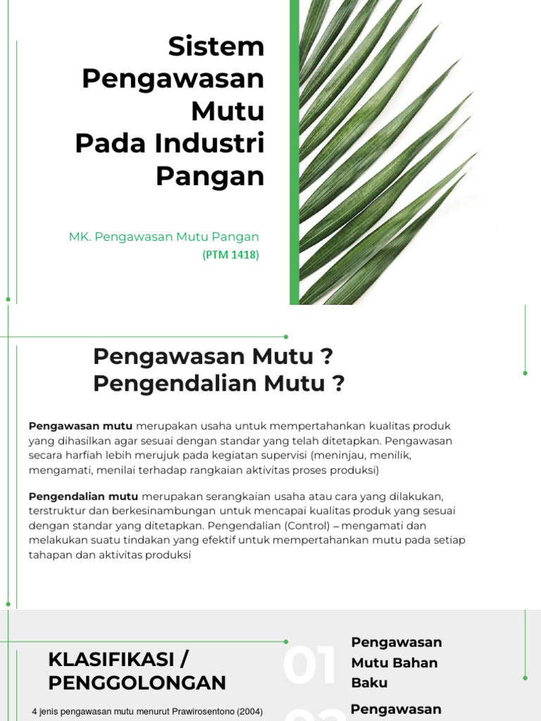 Pengawasan Mutu Pangan | PDF
