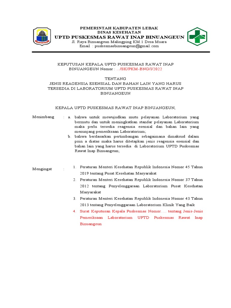 3.9.3 EP.1 SK Tentang Reagensia Esensial Dan Bahan Lain Yang Harus ...