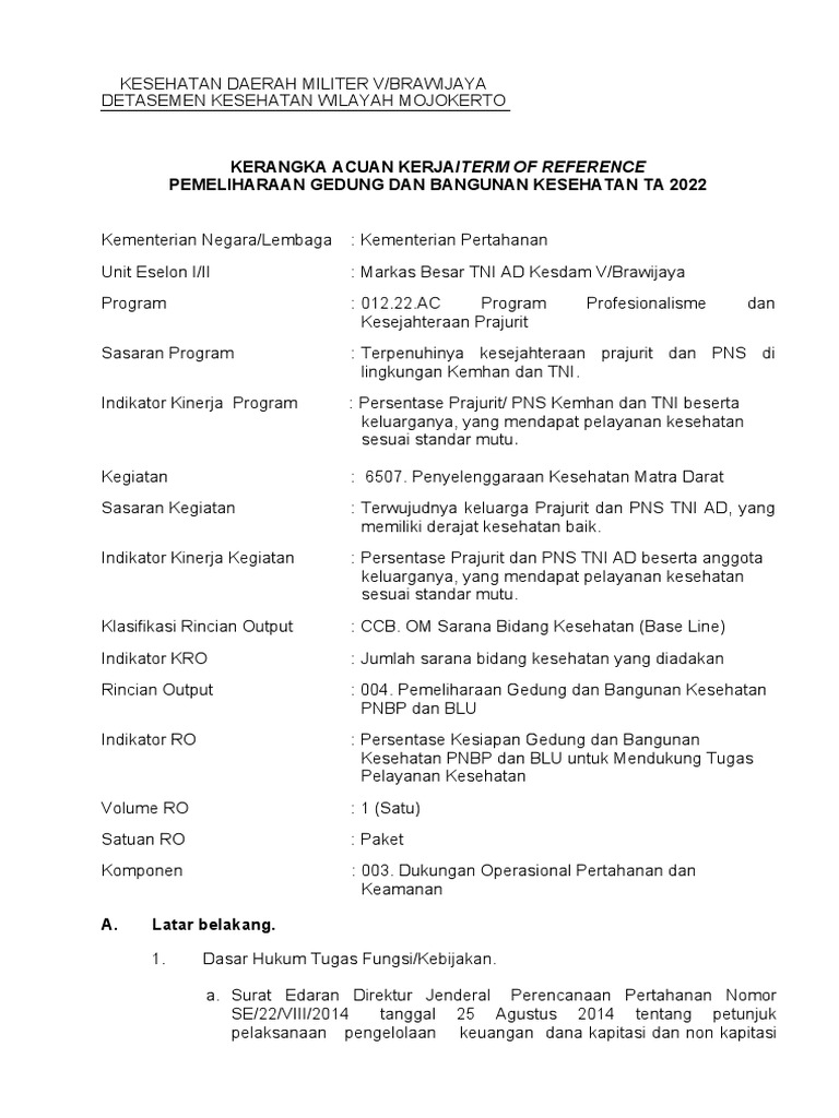 Tor Pemeliharaan Gedung Dan Bangunan | PDF