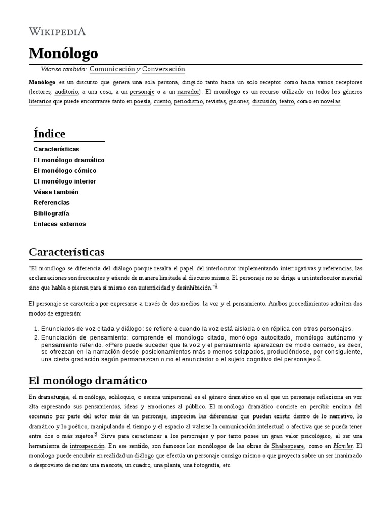 U5 PP 97 Monologo | PDF | Monólogo | Teatro
