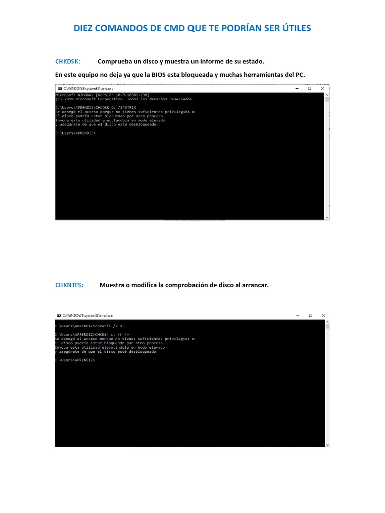 Diez Comandos de CMD Que Te Podrían Ser Útiles | PDF