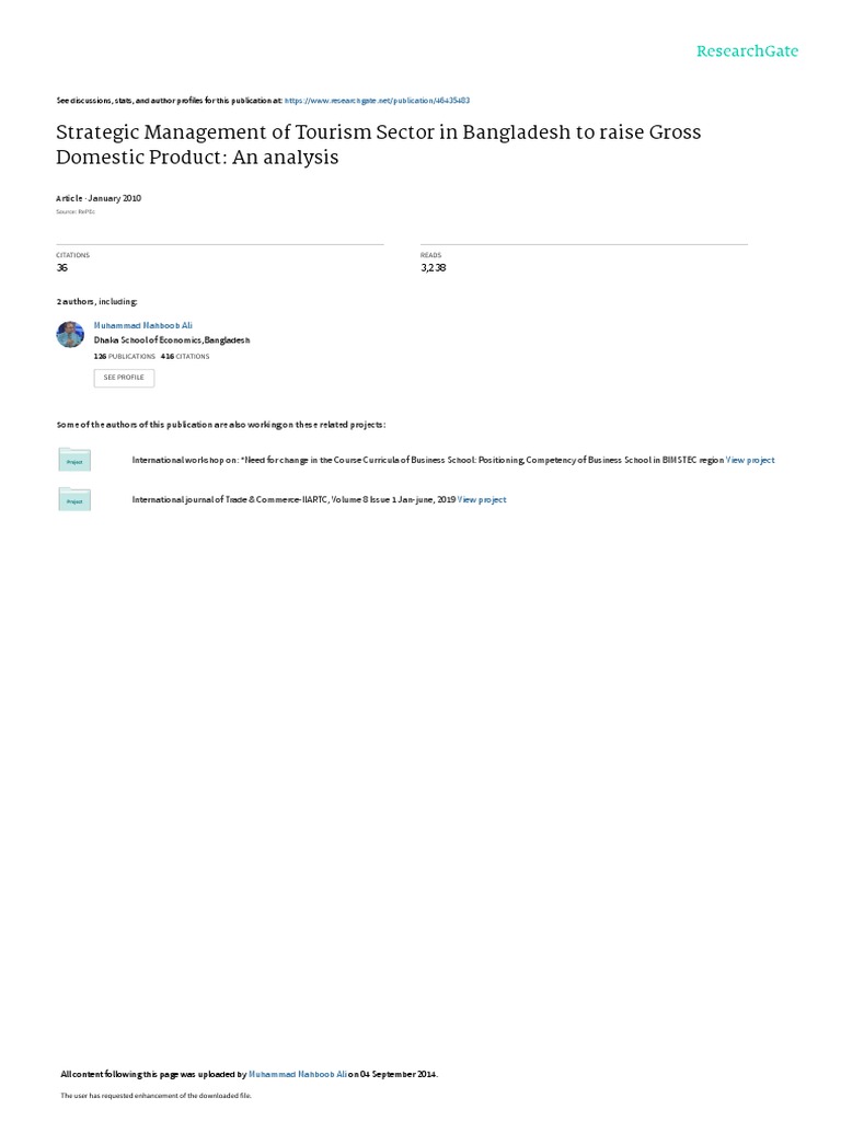 Aiub Bus Econ 2010 04 | PDF | Tourism | Bangladesh