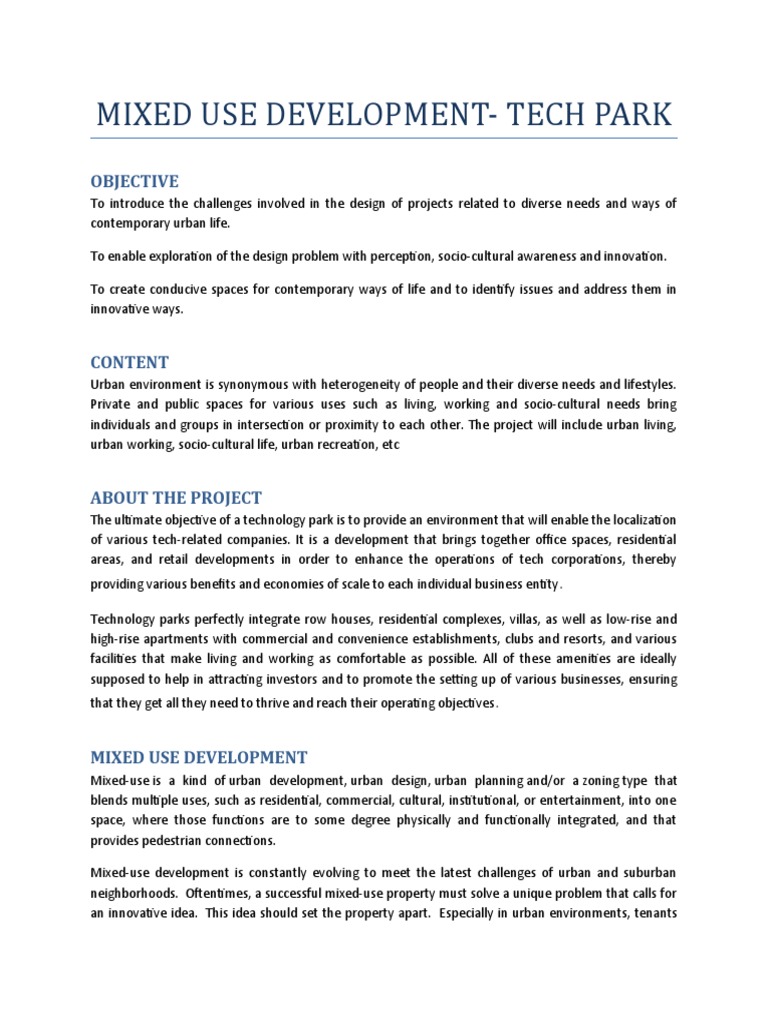 Design Brief-MIXED USE DEVELOPMENT | PDF | Mixed Use Development ...