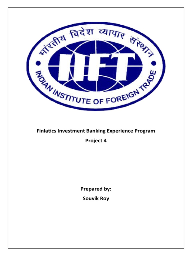 Finlatics Investment Banking Experience Program - Project 4 | PDF ...