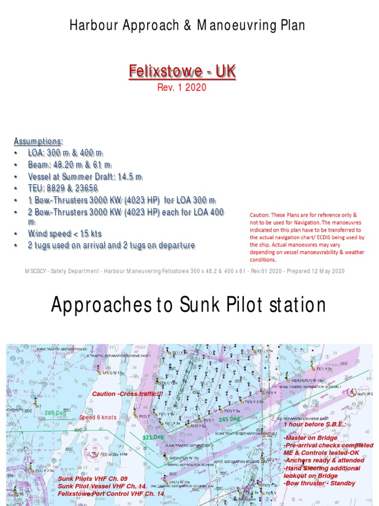 Felixstowe - UK: Harbour Approach & Manoeuvring Plan | PDF | Shipping ...