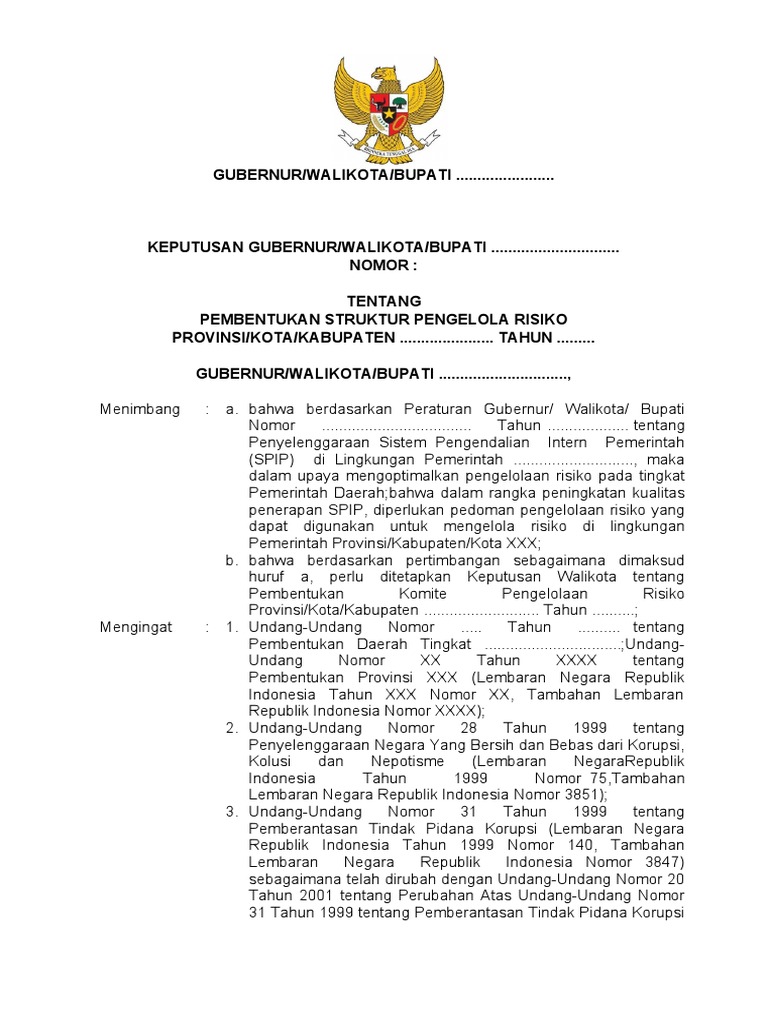 Contoh SK MR | PDF | Pengelolaan Keuangan & Uang