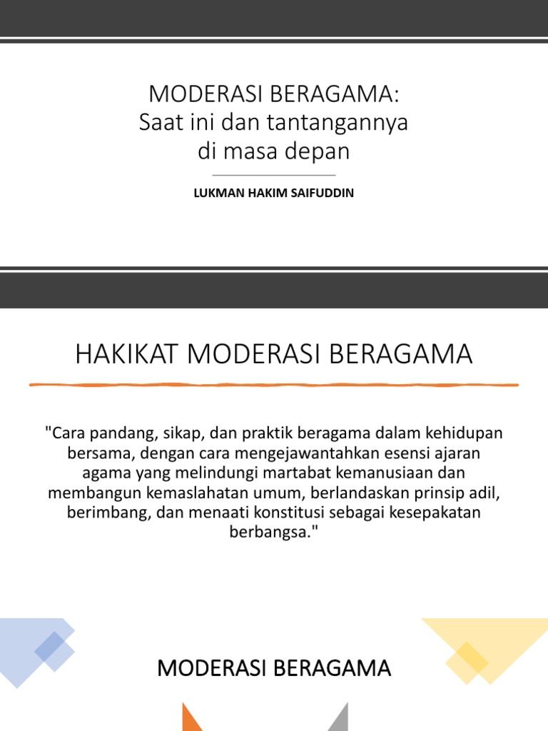 Memahami Moderasi Beragama - LHS | PDF
