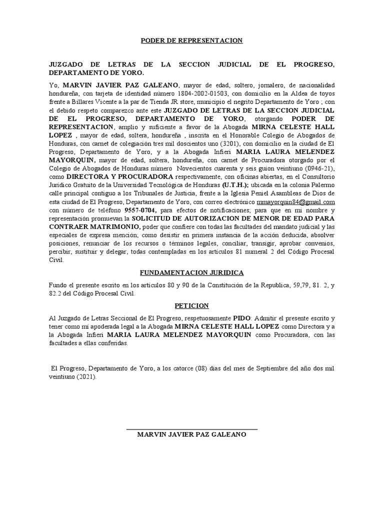 Solicitud de Autorizacion para Contraer Matrimonio | PDF | Honduras ...