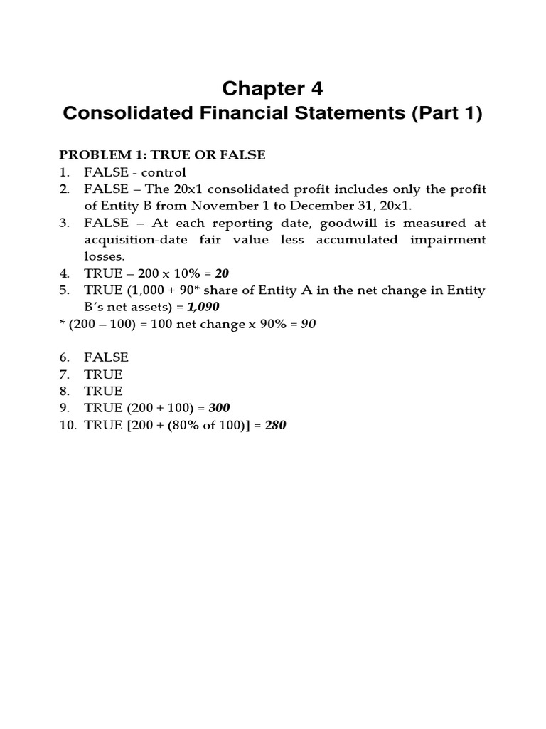 Chapter 4 - Consolidated Financial Statements (Part 1) | Download Free ...
