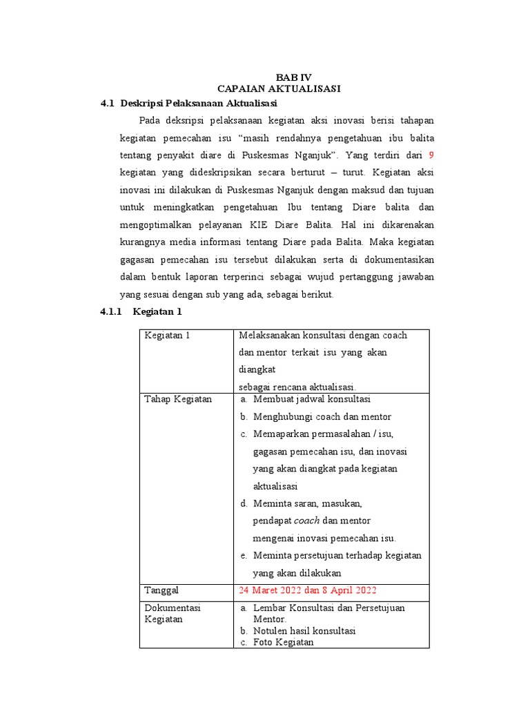 Bab Iv Capaian Aktualisasi | PDF