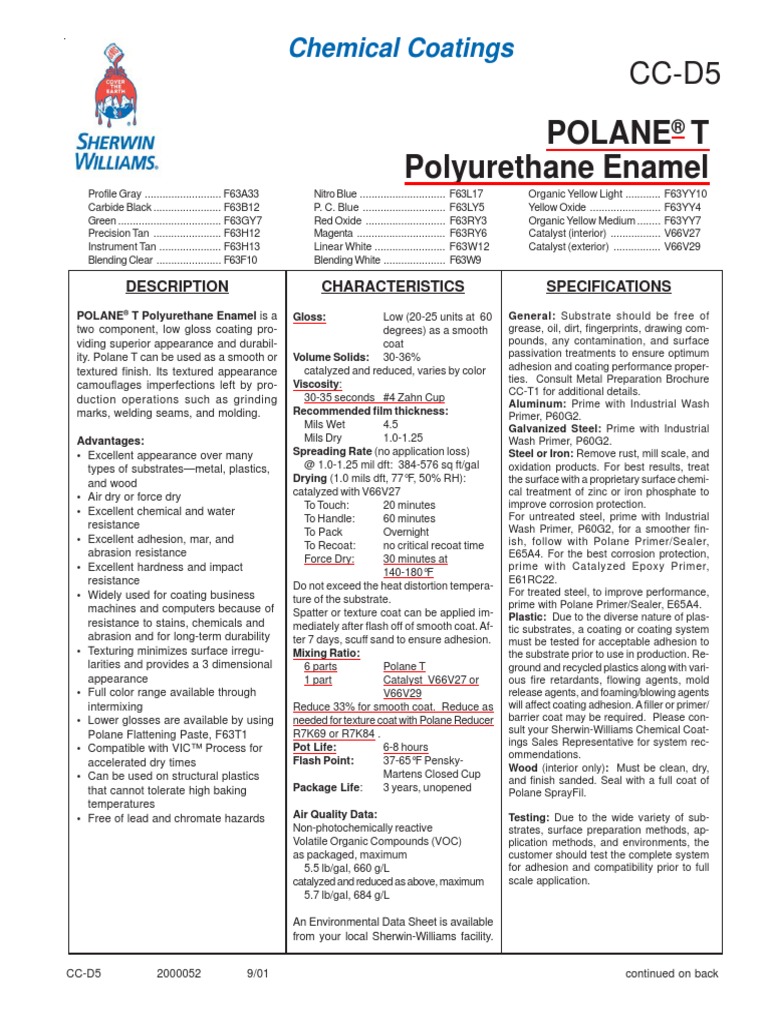 Polane T, Polyurethane Enamel A | PDF | Polyurethane | Industrial Processes