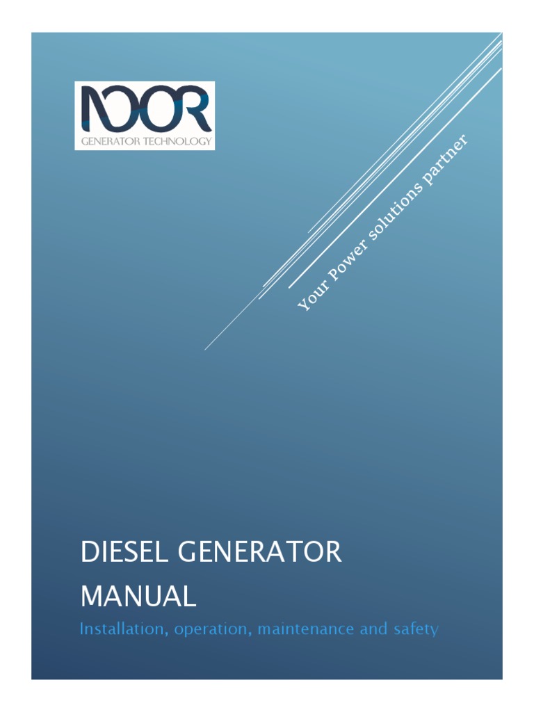 Diesel Generator Operation Manual | PDF | Engines | Electrical ...