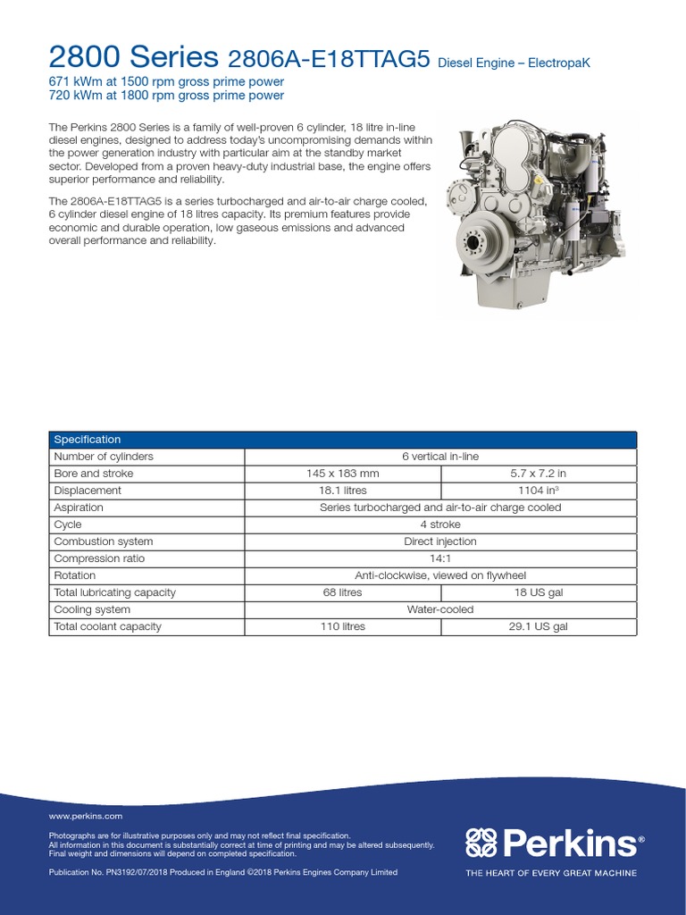 2800 Series: 2806A-E18TTAG5 | PDF | Diesel Engine | Engines