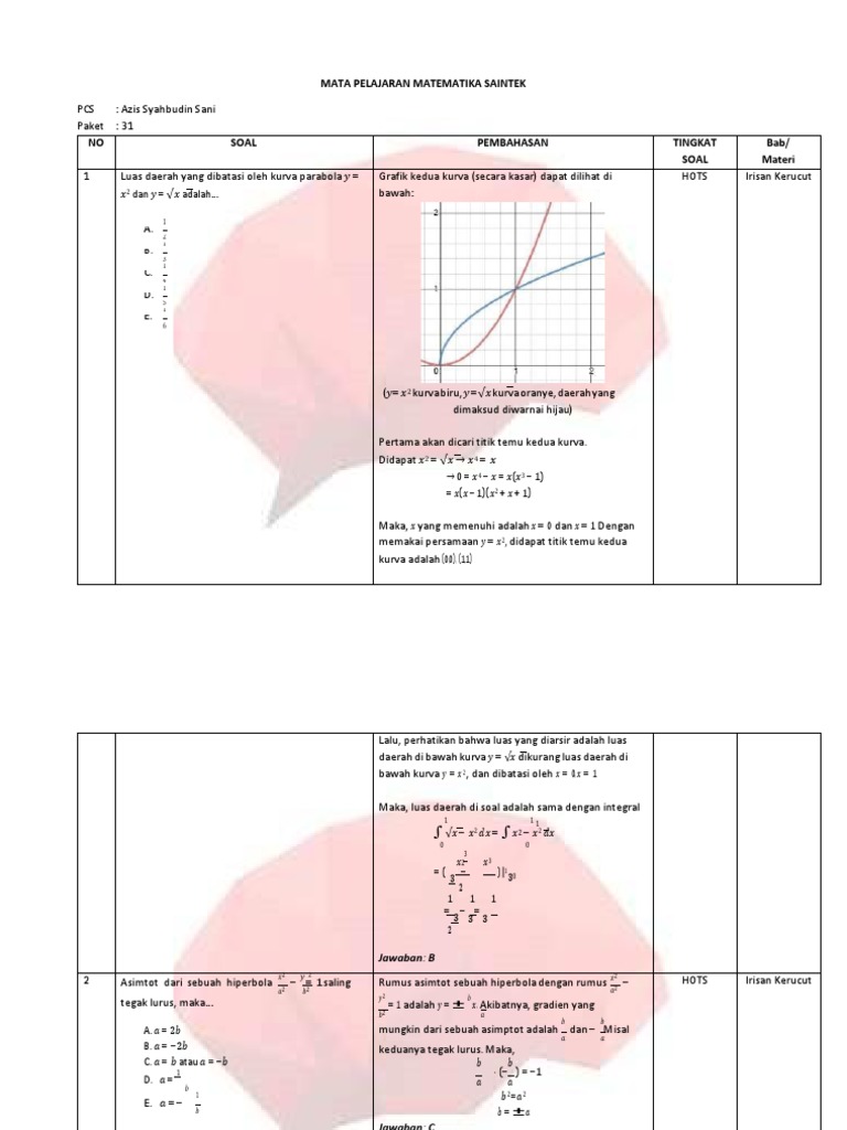 01 TO UTBK SISTEM TERBARU 2023 (SAINTEK NEW) - MatIPA | PDF